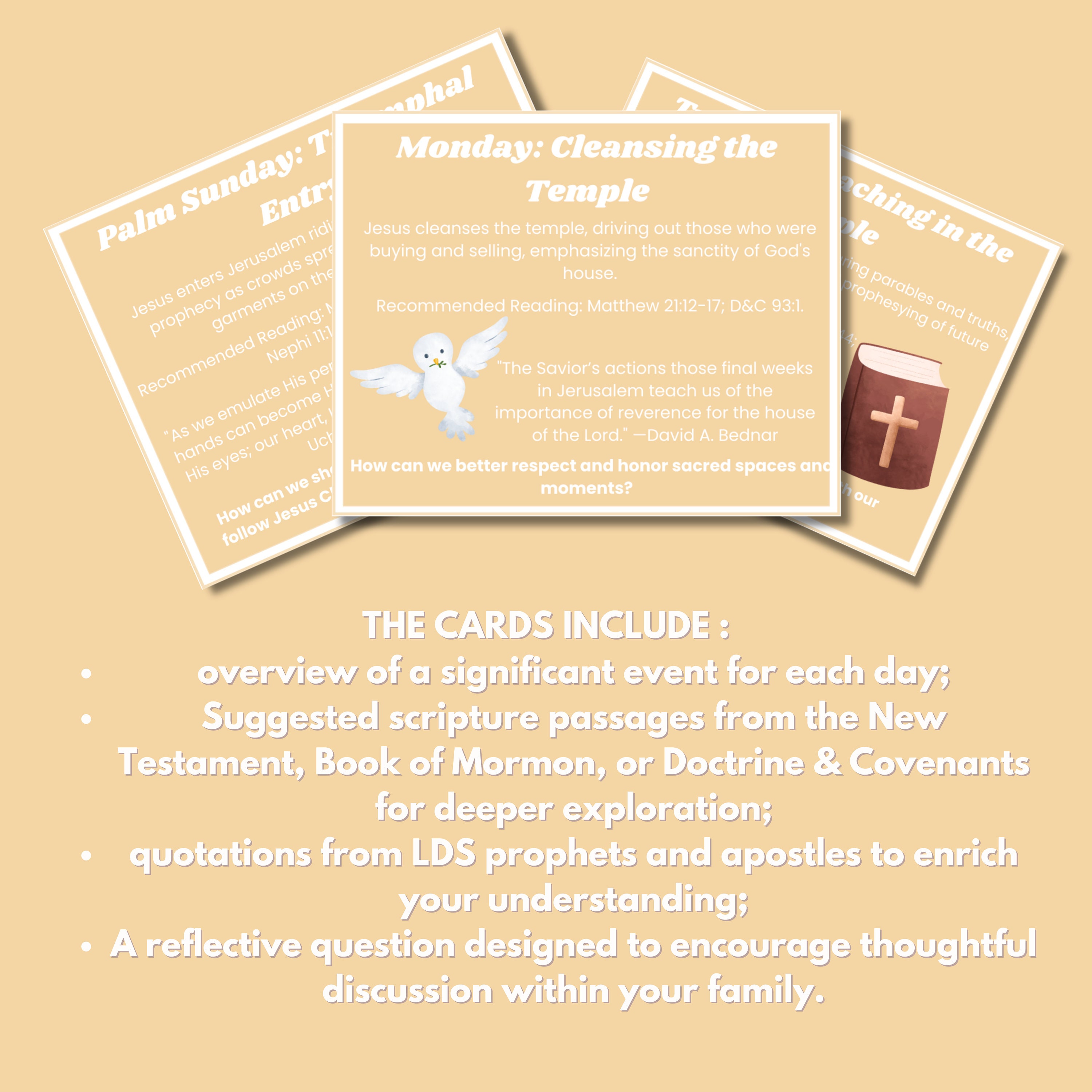 LDS Holy Week Study Cards for Kids, Printable Easter Story, LDS Easter ...