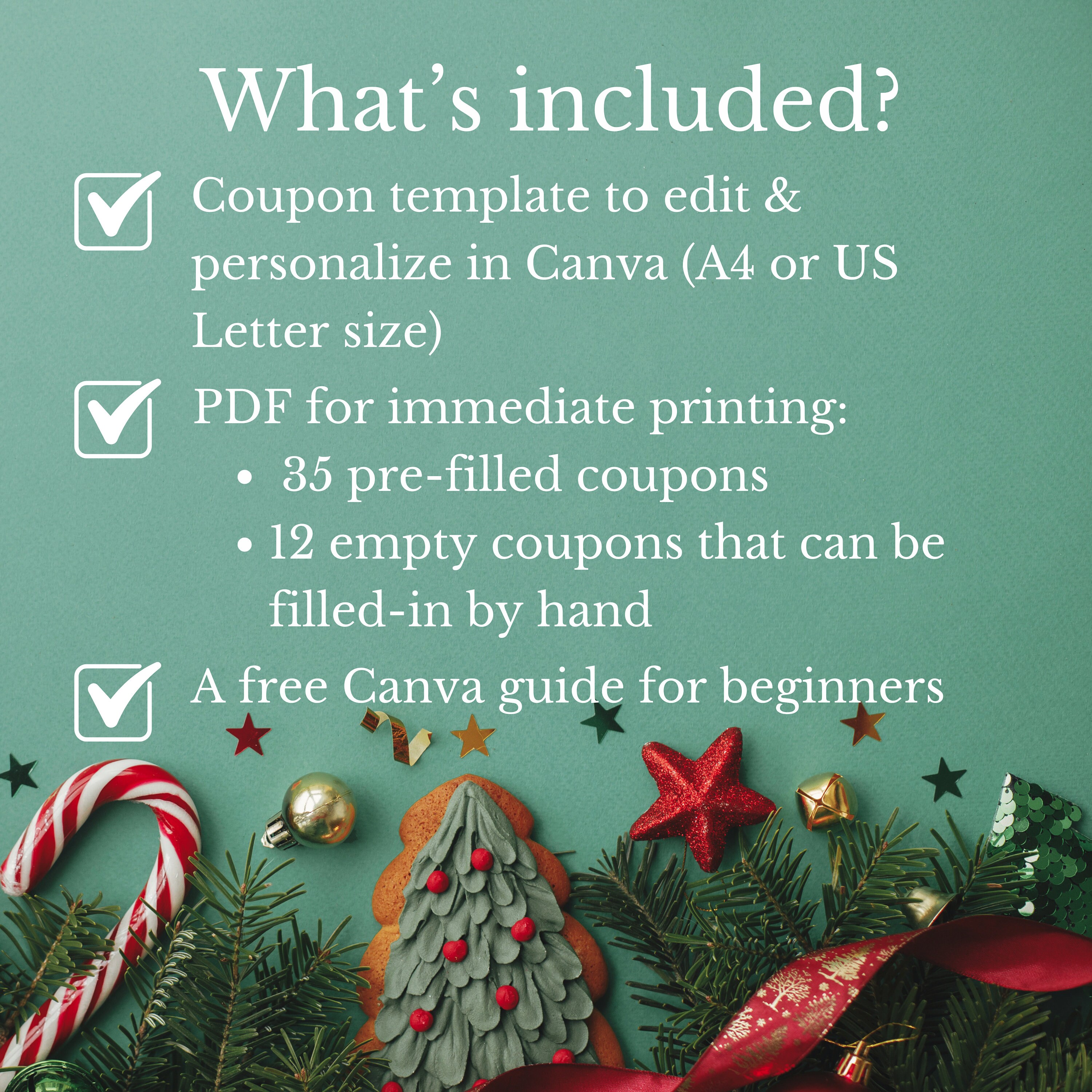 Christmas Custom Coupon Book Template, Editable Coupon Book, Coupon ...