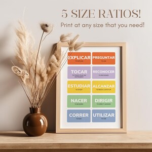 Spanish Verb Chart 100 Most Used Spanish Verbs, Homeschool & Classroom ...