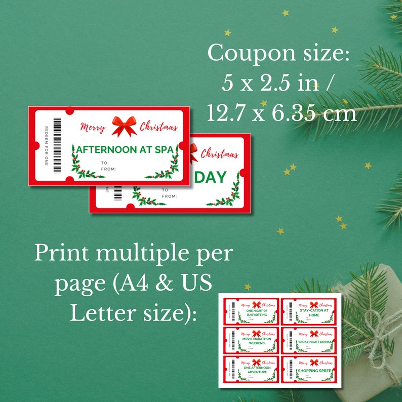 Editable Christmas Coupon Template, Custom Holiday Coupons, Printable ...