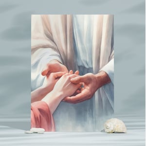 LDS Jesus Christ Artwork Watercolor Print Healing Hands, Digital ...
