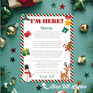 First Time Elf Arrival Letter, Christmas Elf Welcome Letter I'm Here ...