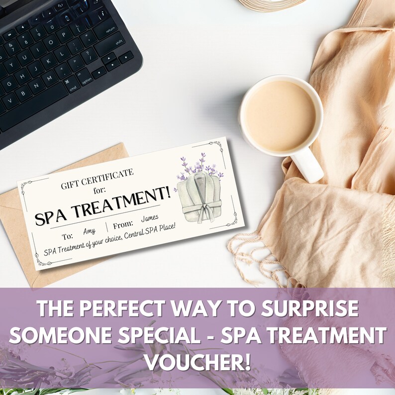 Editable Spa Treatment Gift Certificate Template, Pampering Session ...