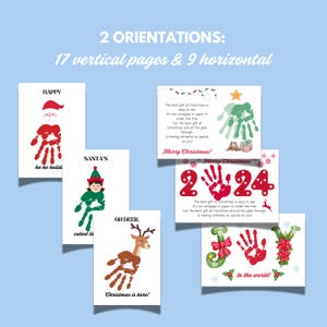 Christmas Handprint Art Printable Bundle, DIY Winter Holiday Keepsake ...