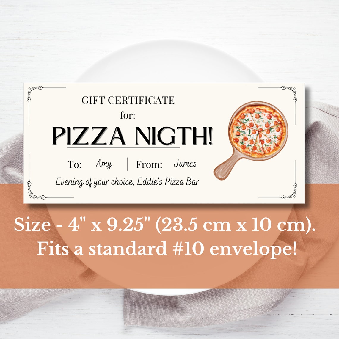 Pizza Night Gift Certificate Template, Pizza Lover Coupon Template, I ...
