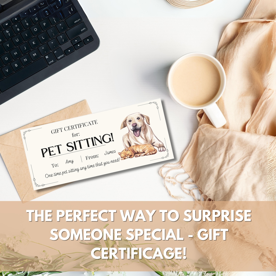 Pet Sitting Gift Certificate Template, Pet Sitter Gift Voucher ...