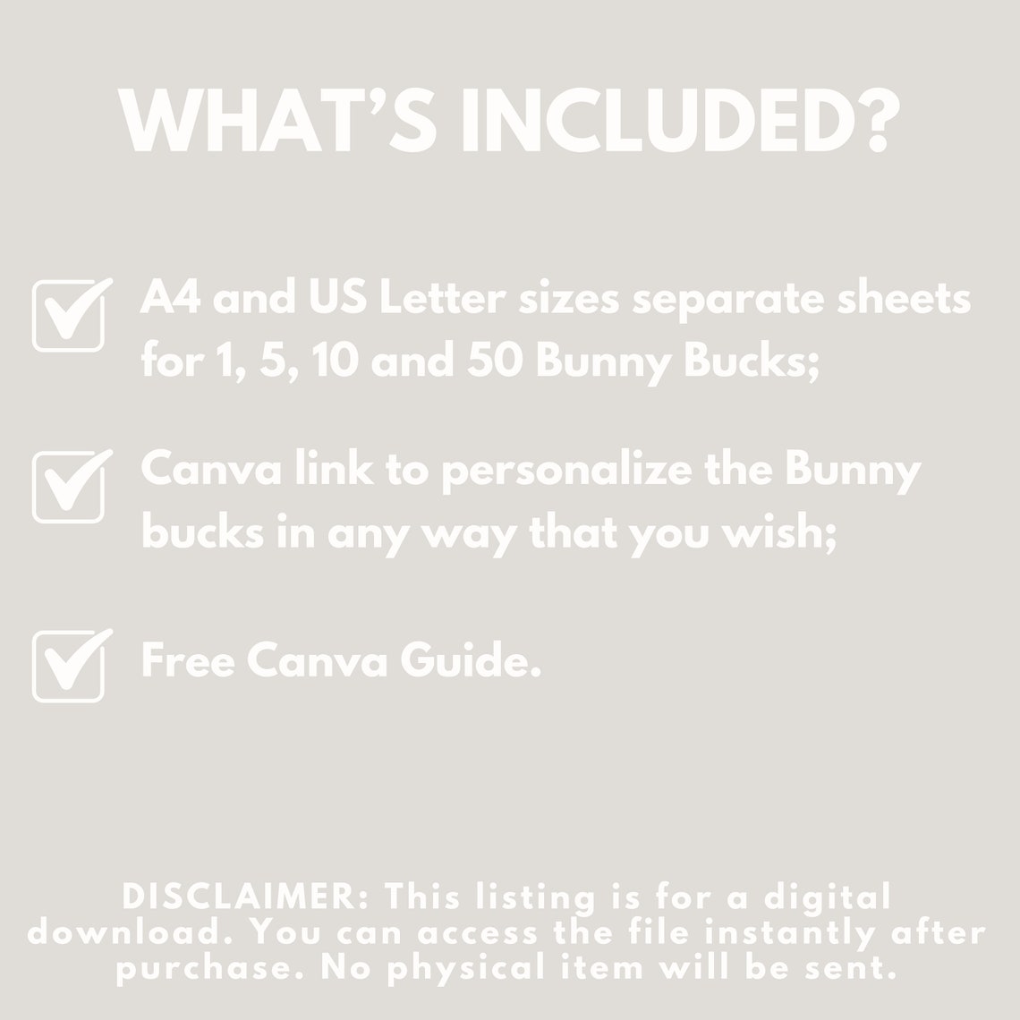 Easter Printable Bunny Bucks, Egg Filler, Token Reward Money for Kids ...