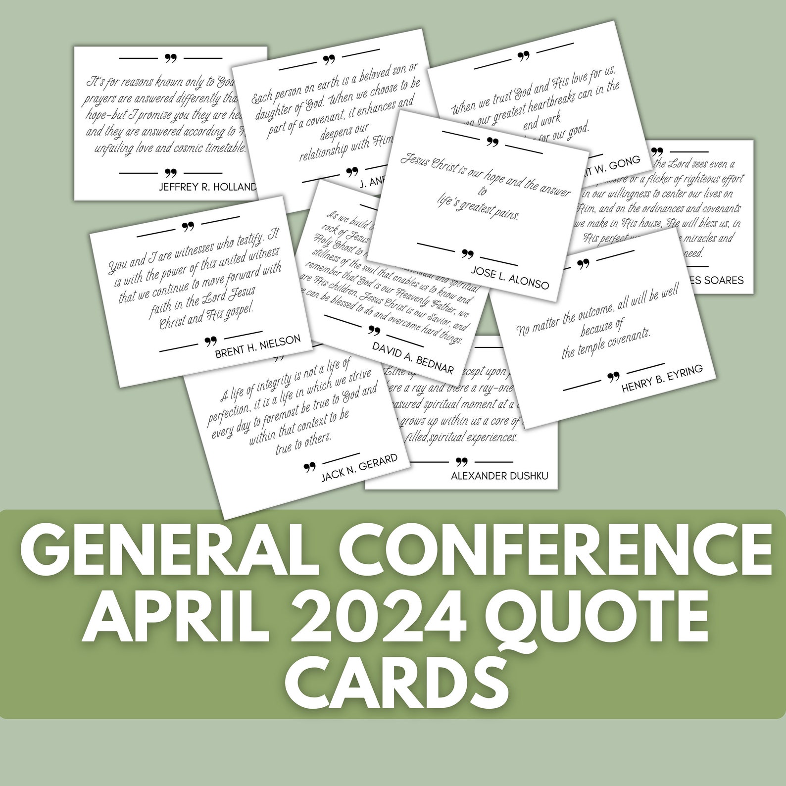 General Conference April 2024 Quote Cards, LDS Conference 2024 ...