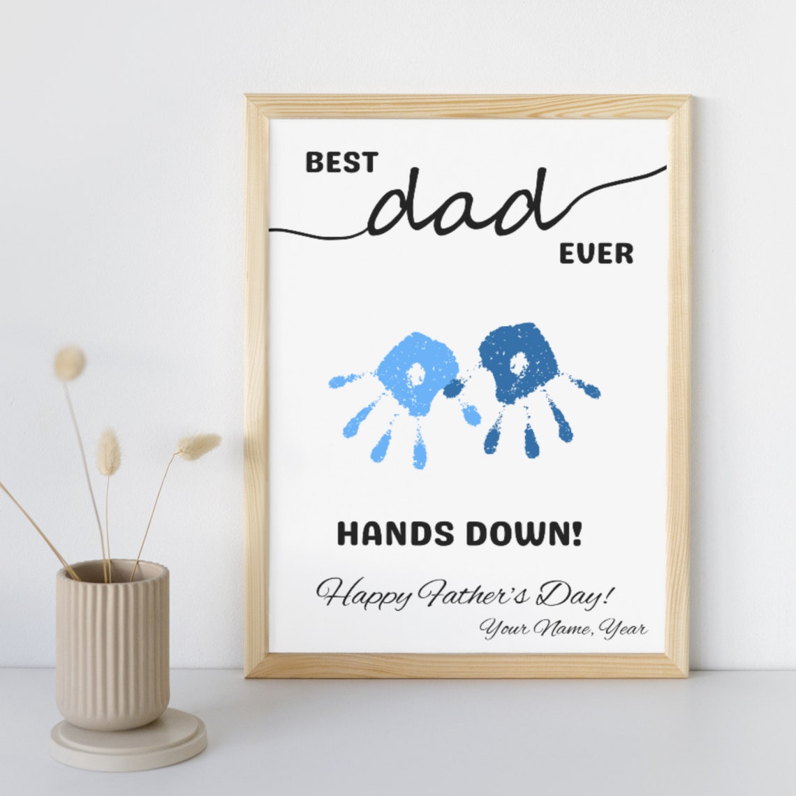 Father's Day Handprint Craft Best Dad Ever Hands Down, Handprint Sign ...