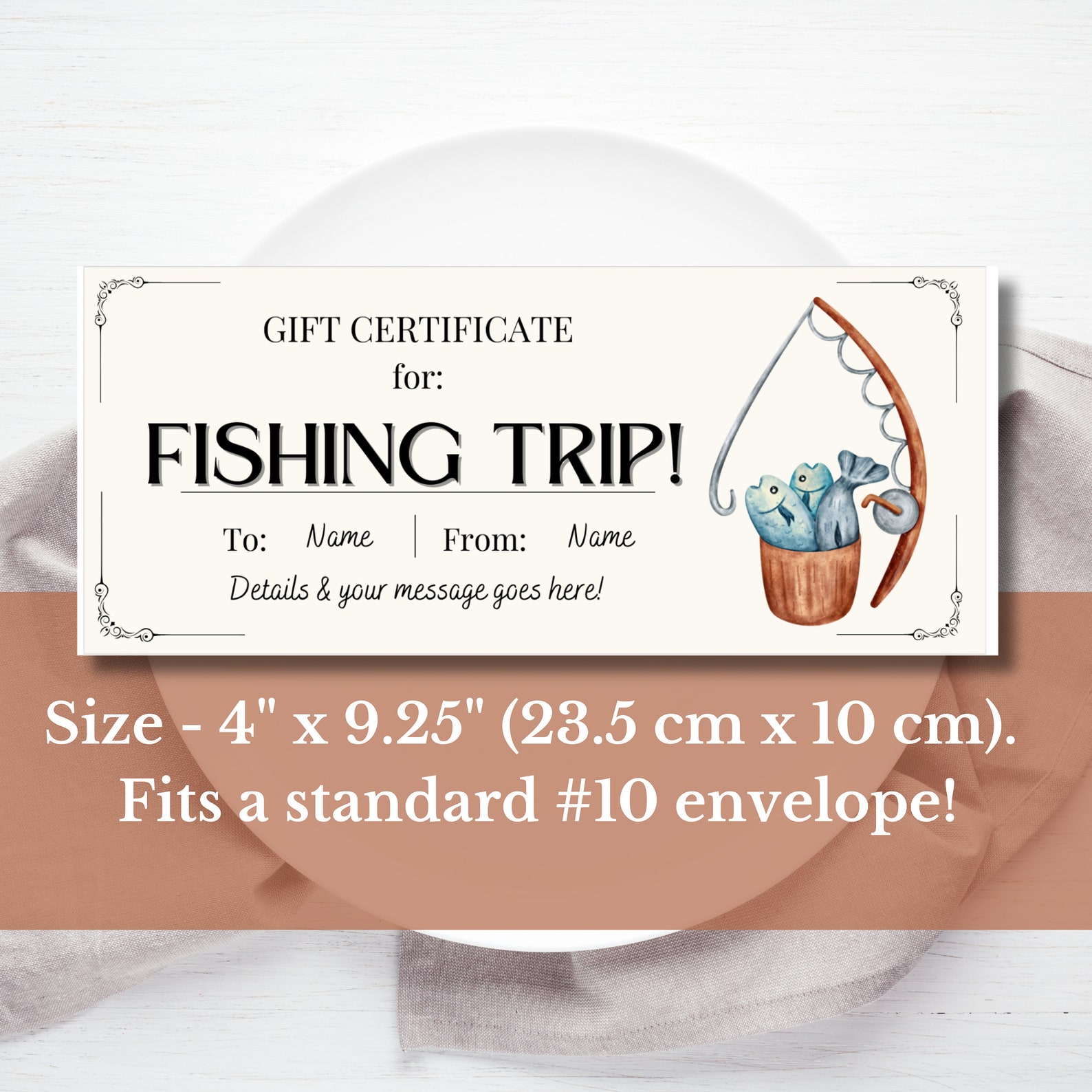 Editable Fishing Trip Gift Certificate Template, Outdoor Experience ...