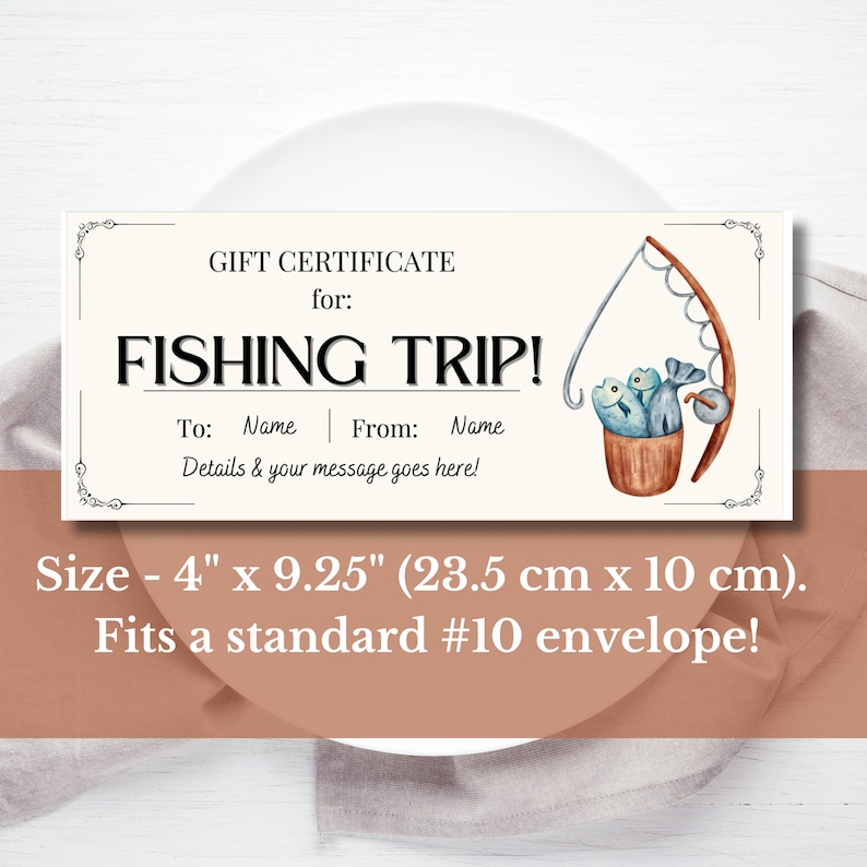 Editable Fishing Trip Gift Certificate Template, Outdoor Experience ...