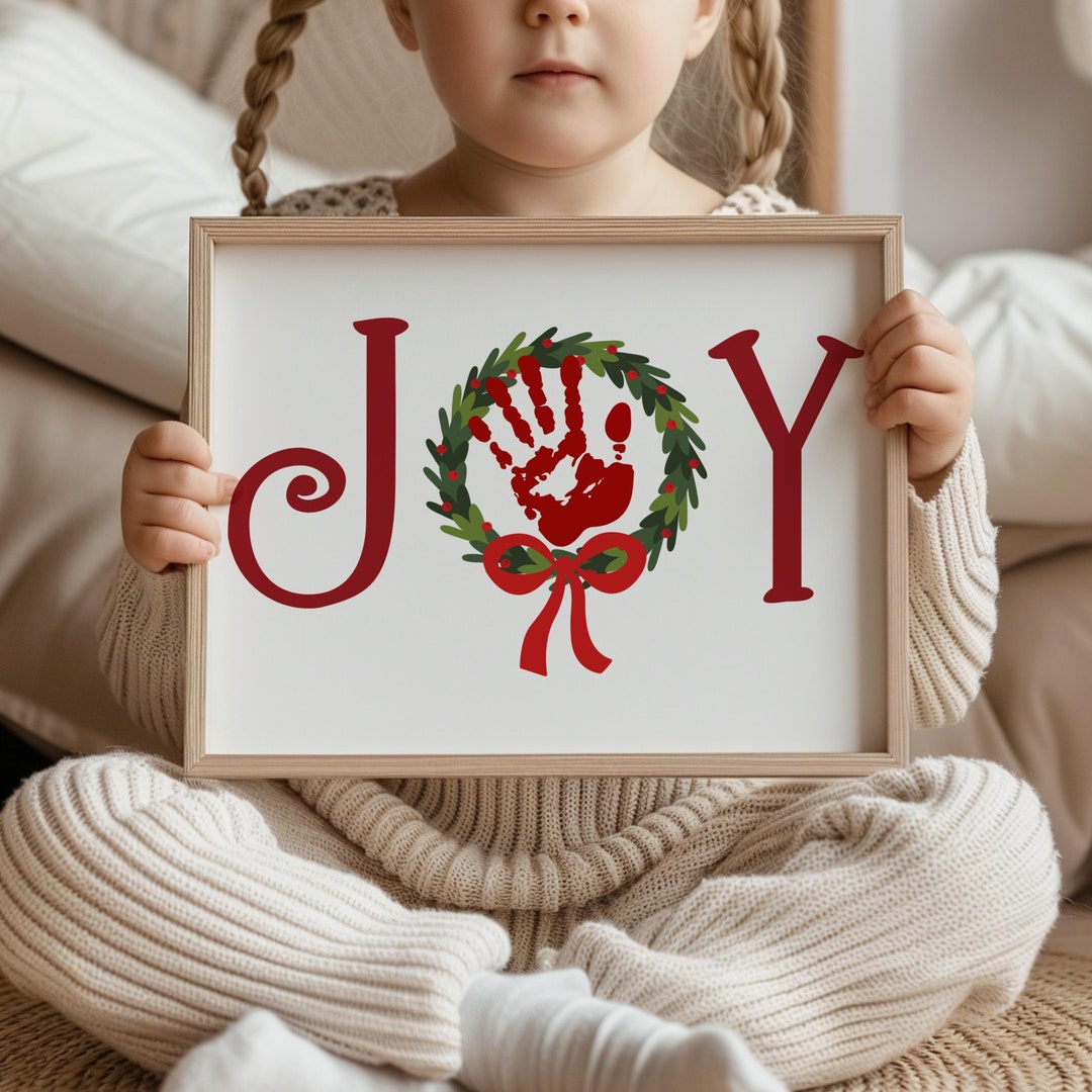 2024 JOY Christmas Handprint Art for Kids, DIY Gift Holiday Keepsake ...