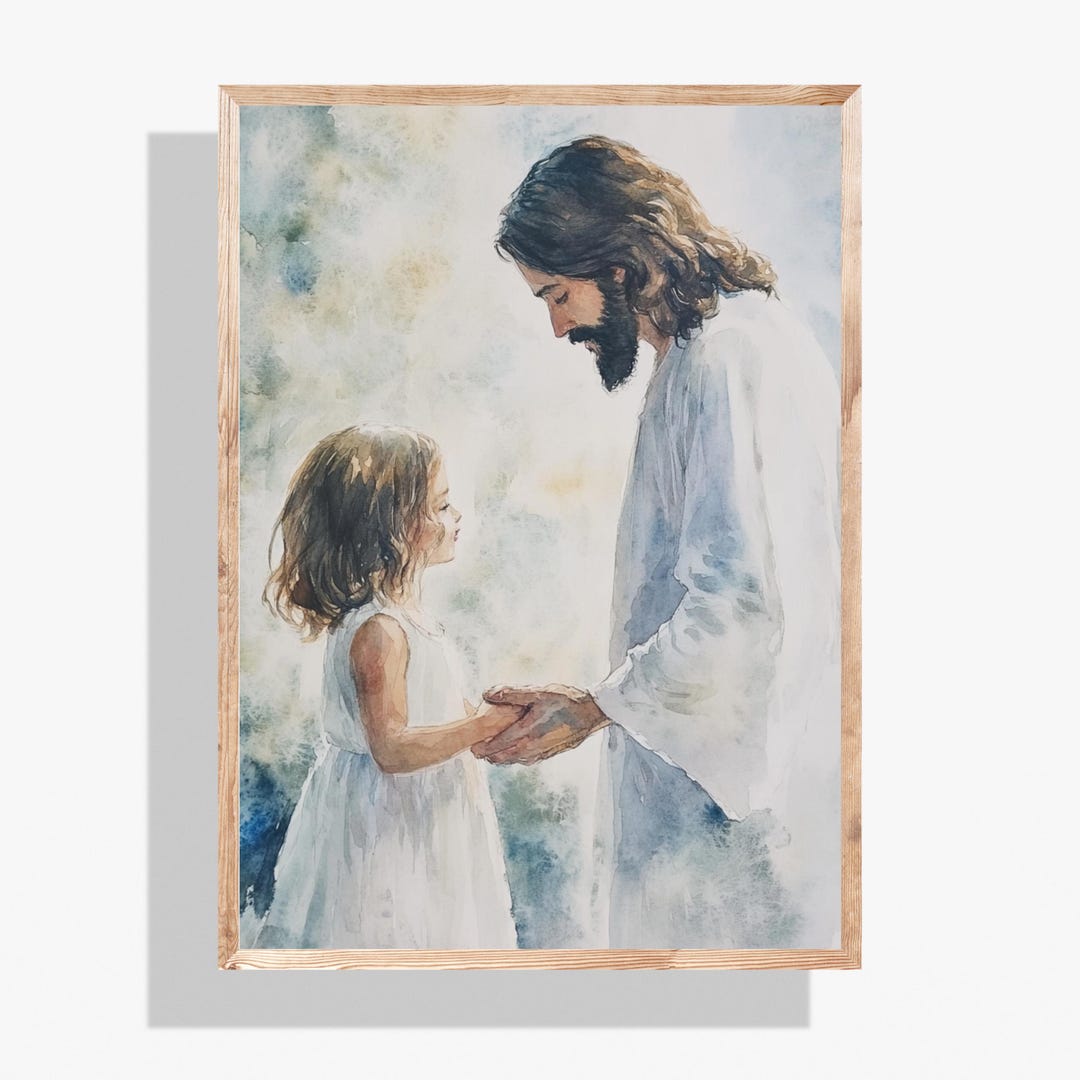 Christ and Child Art Print, Christian Wall Decor, LDS Baptism Gift ...