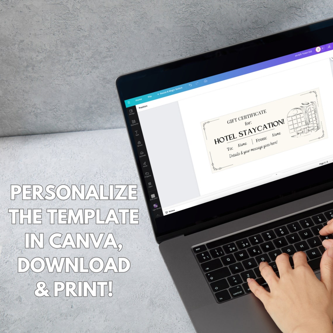 Hotel Staycation Gift Coupon Template, Anniversary Gift Certificate ...