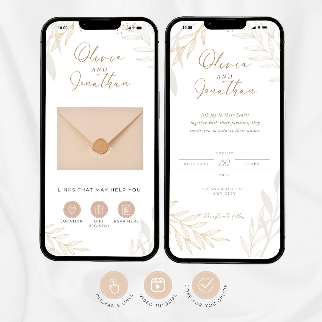 Editable Wedding Website Template With Clickable RSVP, Map and Gift ...