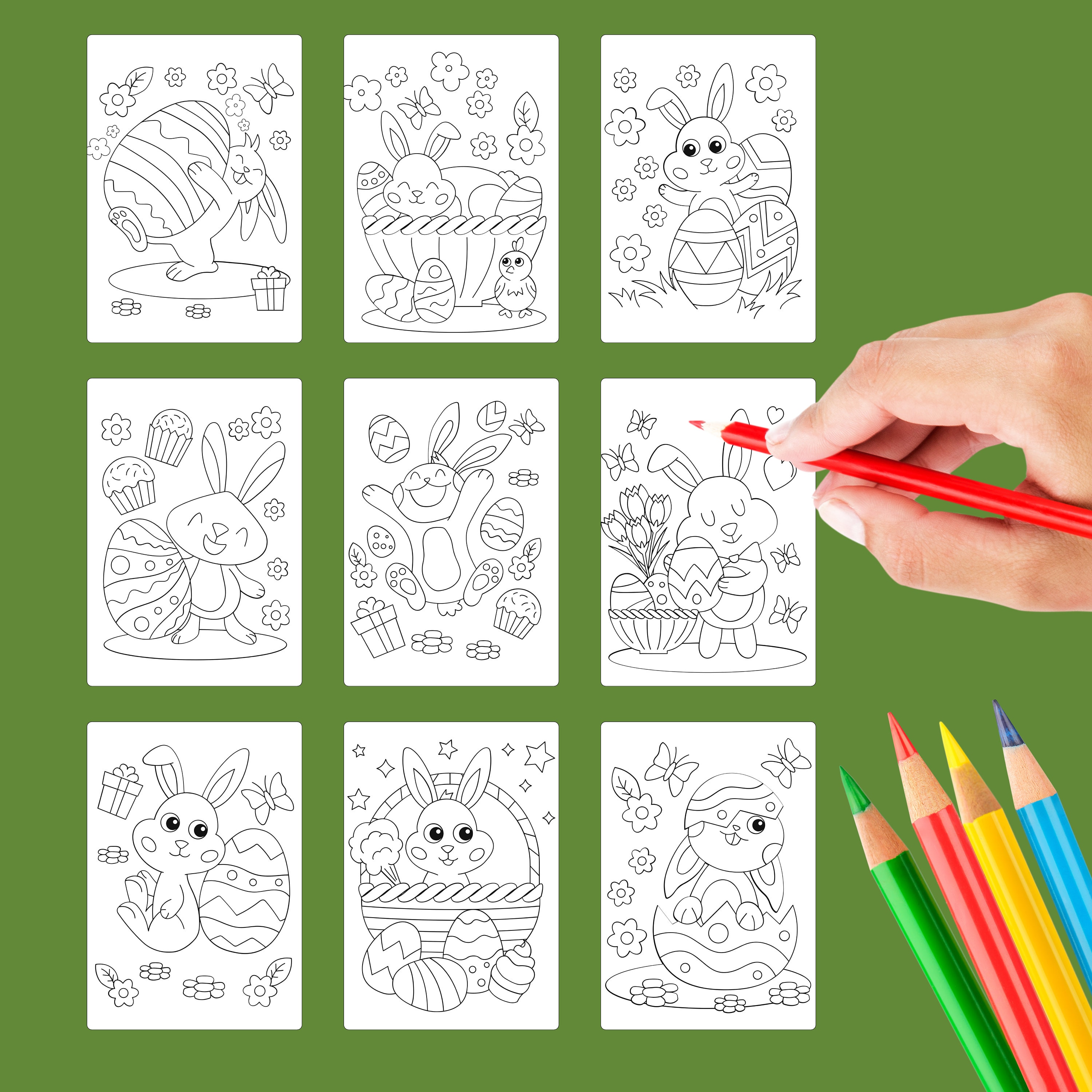 Easter Coloring Pages, Easter Coloring Books,easter Coloring Sheets, Easter Grayscale Coloring ...