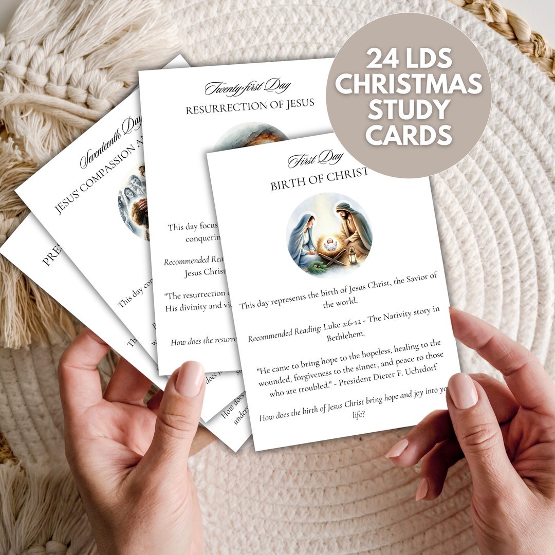 LDS Christmas Scripture Study Cards Printable, Missionary Advent ...