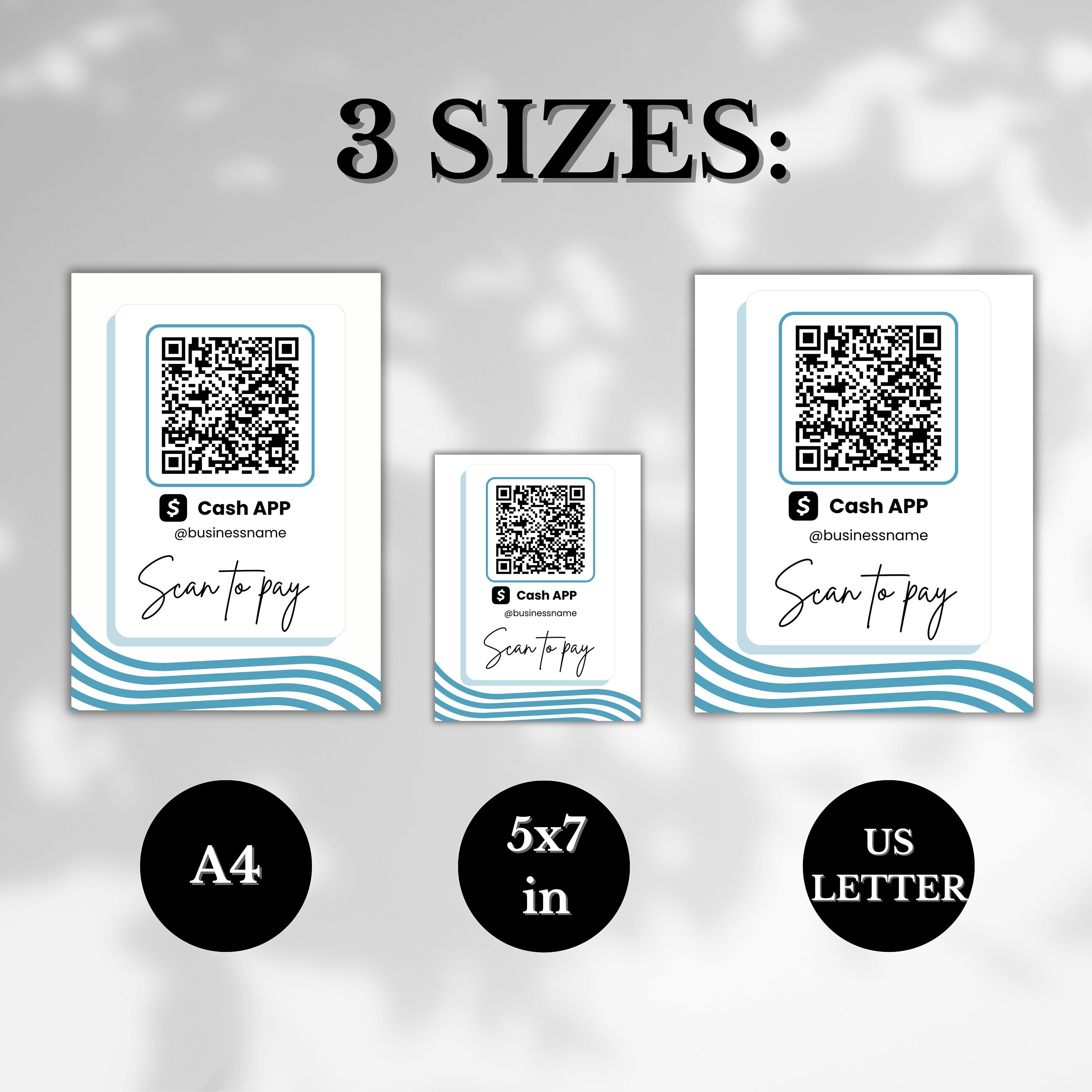 Cashapp Printable Payment Sign, QR Code Sign, Scan to Pay Template ...