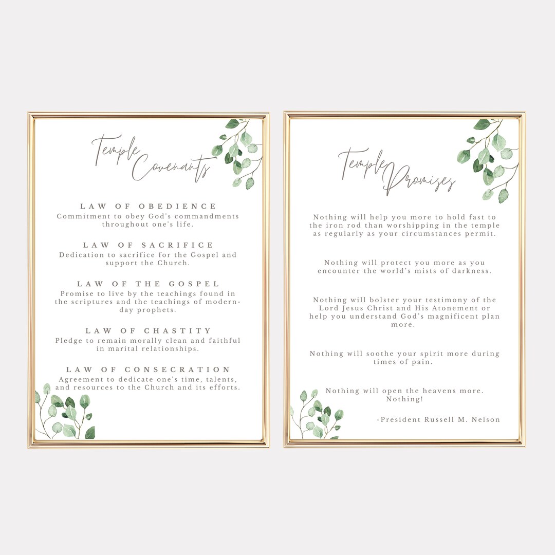 LDS Temple Endowment Covenants and Temple Promises, General Conference ...