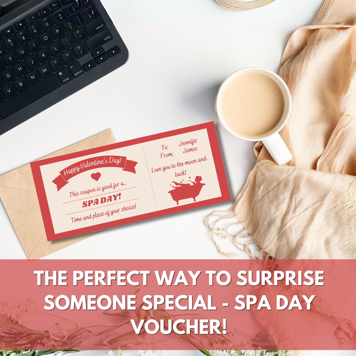 Valentines SPA Day Voucher Printable, SPA Gift for Her, SPA Day Coupon ...
