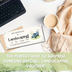 Landscaping Gift Voucher Printable, Lanscaper Gift Certificate Template ...