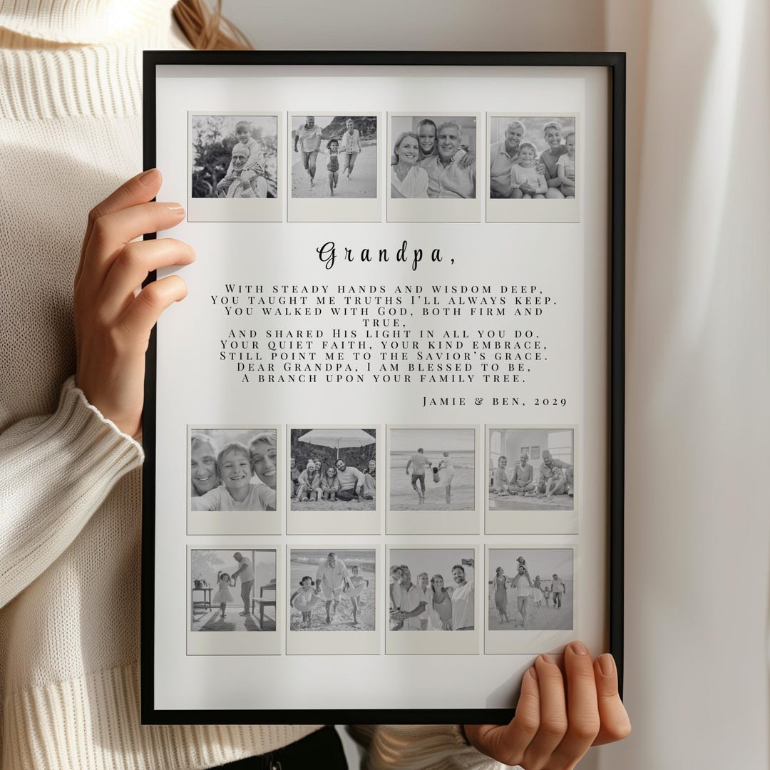 Christian Grandpa Poem Polaroid Photo Collage, LDS Gift for Papa ...