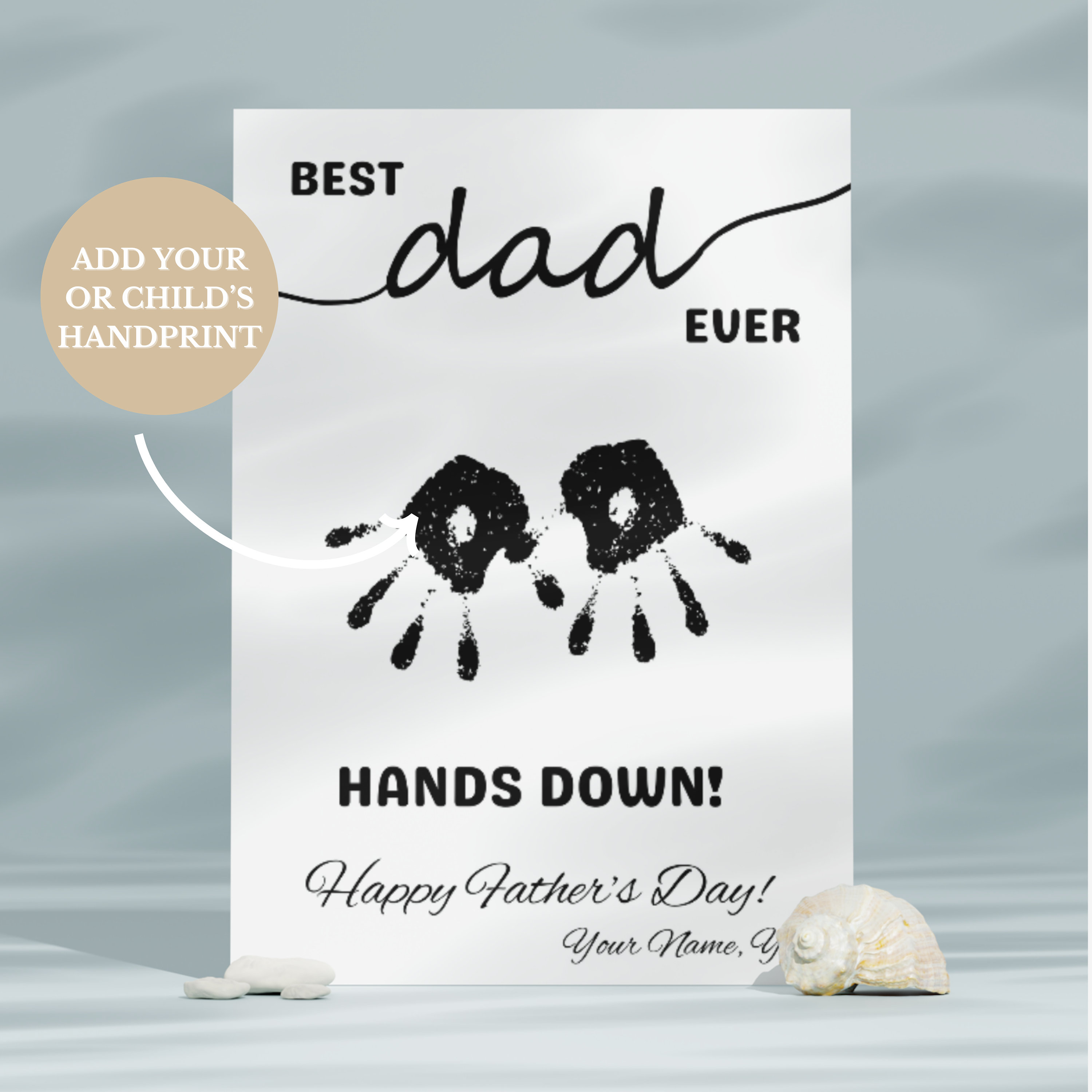Best Dad Ever Hands Down Father's Day Handprint Art, Craft Gift From ...
