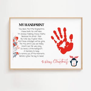 Christmas Handprint Craft Kids "my Handprint" Peom, DIY Holiday ...