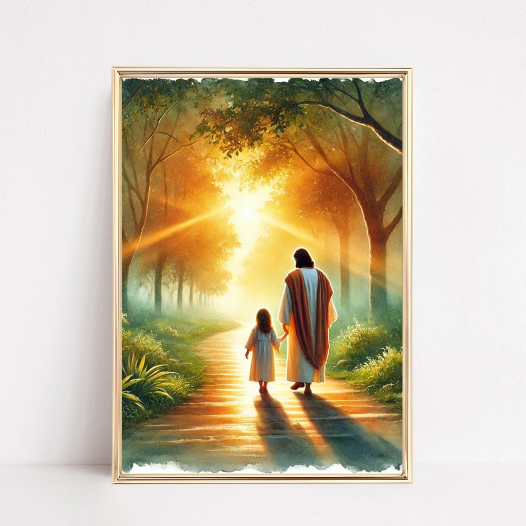 Jesus With Girl Print, Jesus Loves You Art, LDS Baptism Gift, Nursery ...