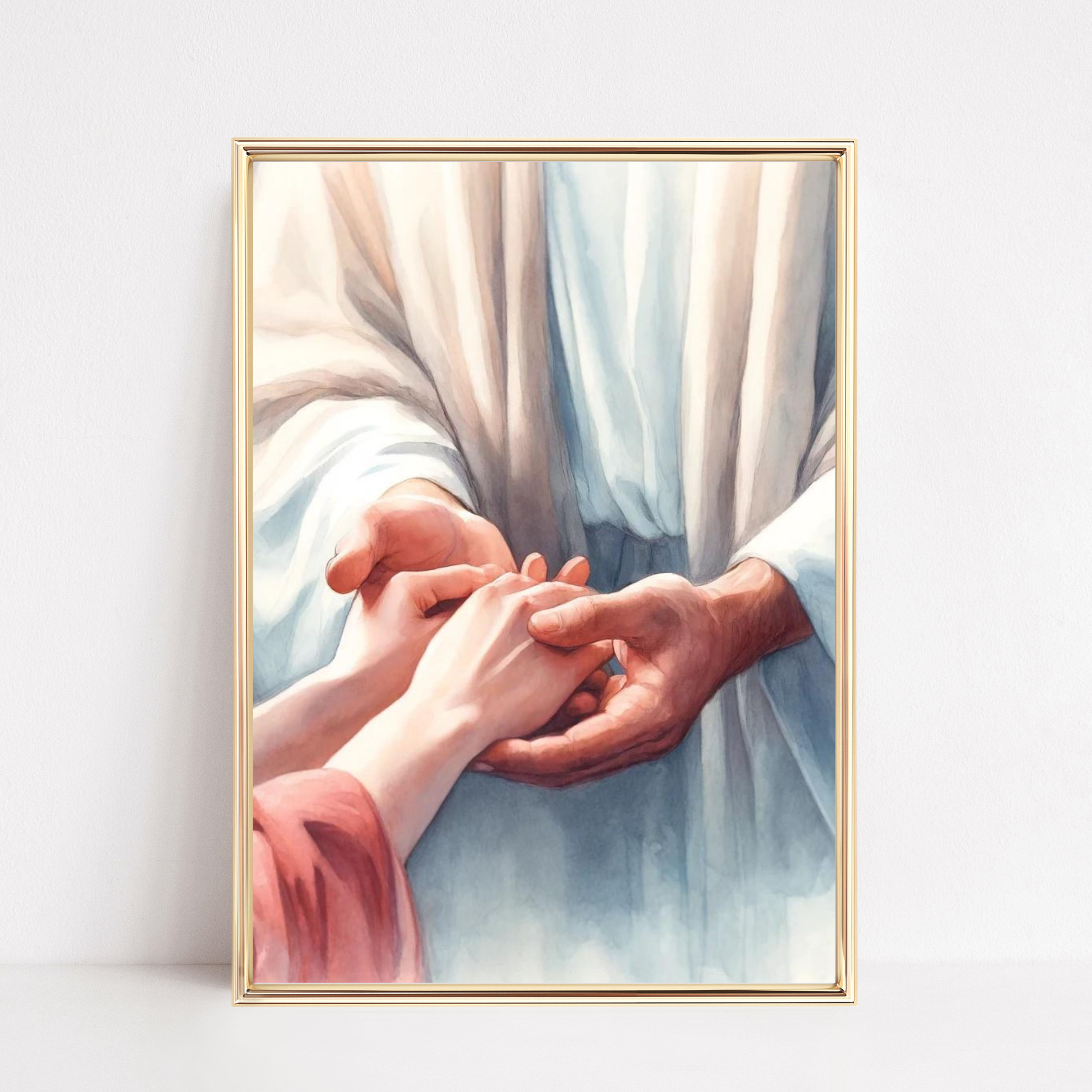 LDS Jesus Christ Artwork Watercolor Print Healing Hands, Digital ...