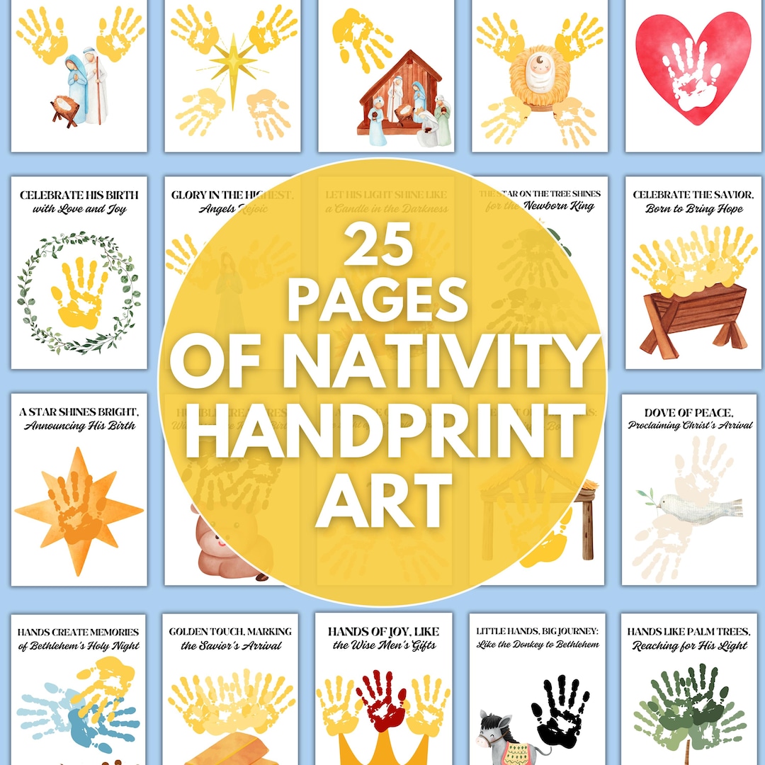 Nativity Handprint Art Craft Bundle, Birth of Jesus Sunday School Craft ...