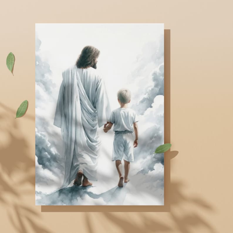 Jesus Holding Hand Print, Jesus With Kid, Jesus With Child, LDS Baptism ...