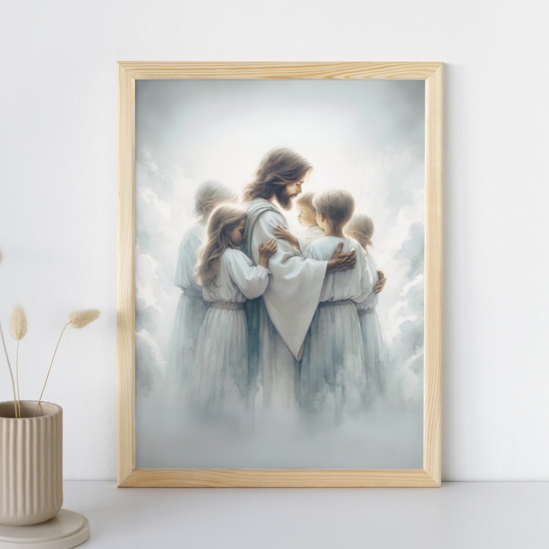 Jesus Embracing Children, Jesus Hugging Kids, LDS Baptism Decor ...