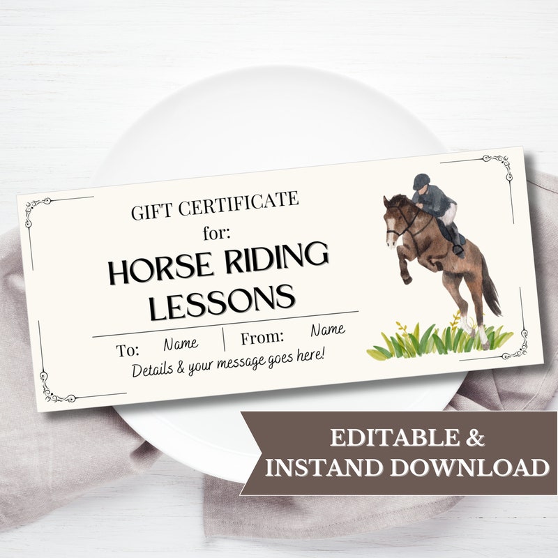 Printable Equestrian Certificate Templates - Etsy