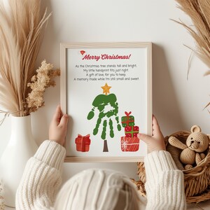2024 Printable Merry Christmas Handprint Craft Christmas Tree Peom ...
