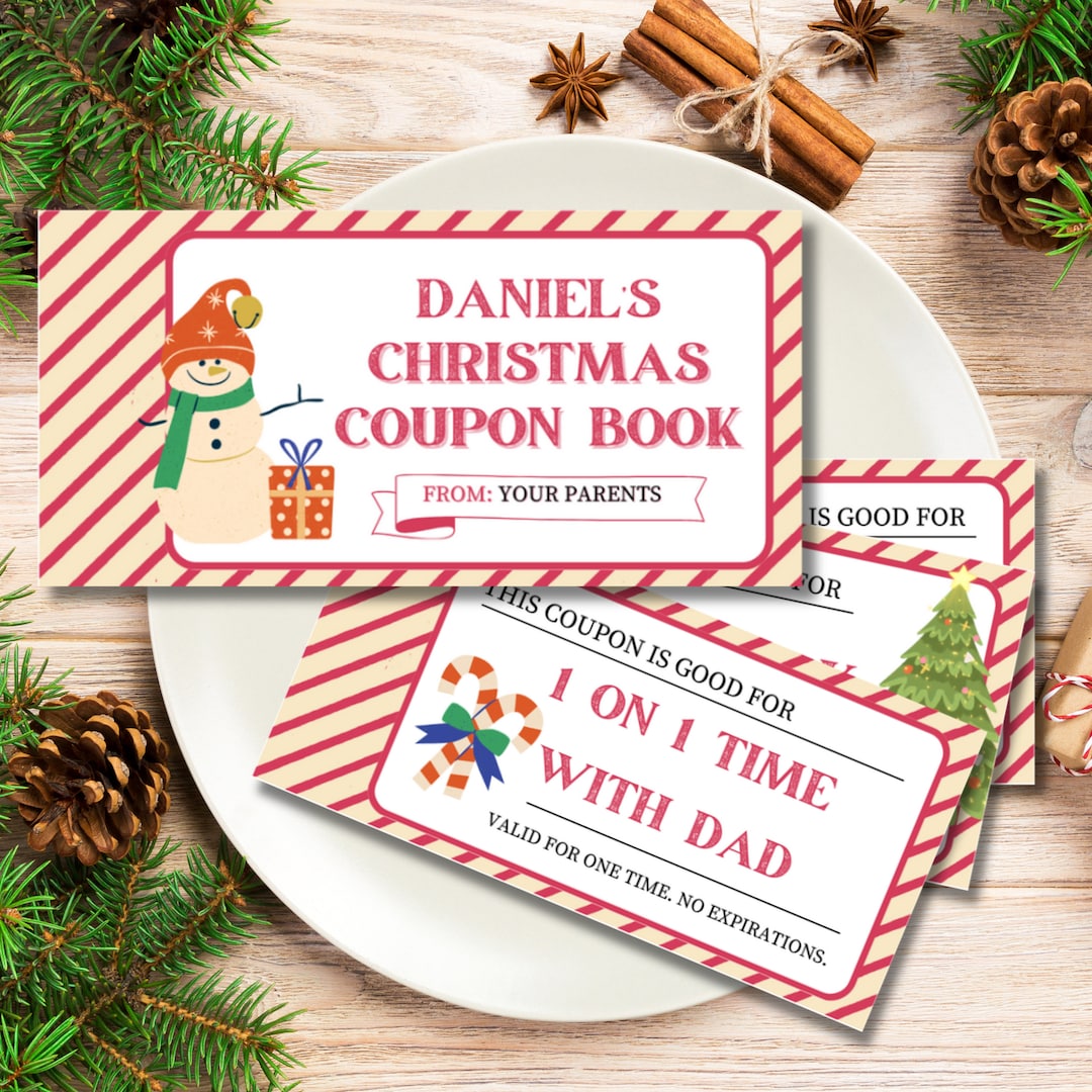 Editable Coupon Book for Kids Christmas, Christmas Coupons for Kids ...