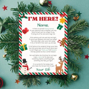 First Time Elf Arrival Letter, Christmas Elf Welcome Letter I'm Here ...