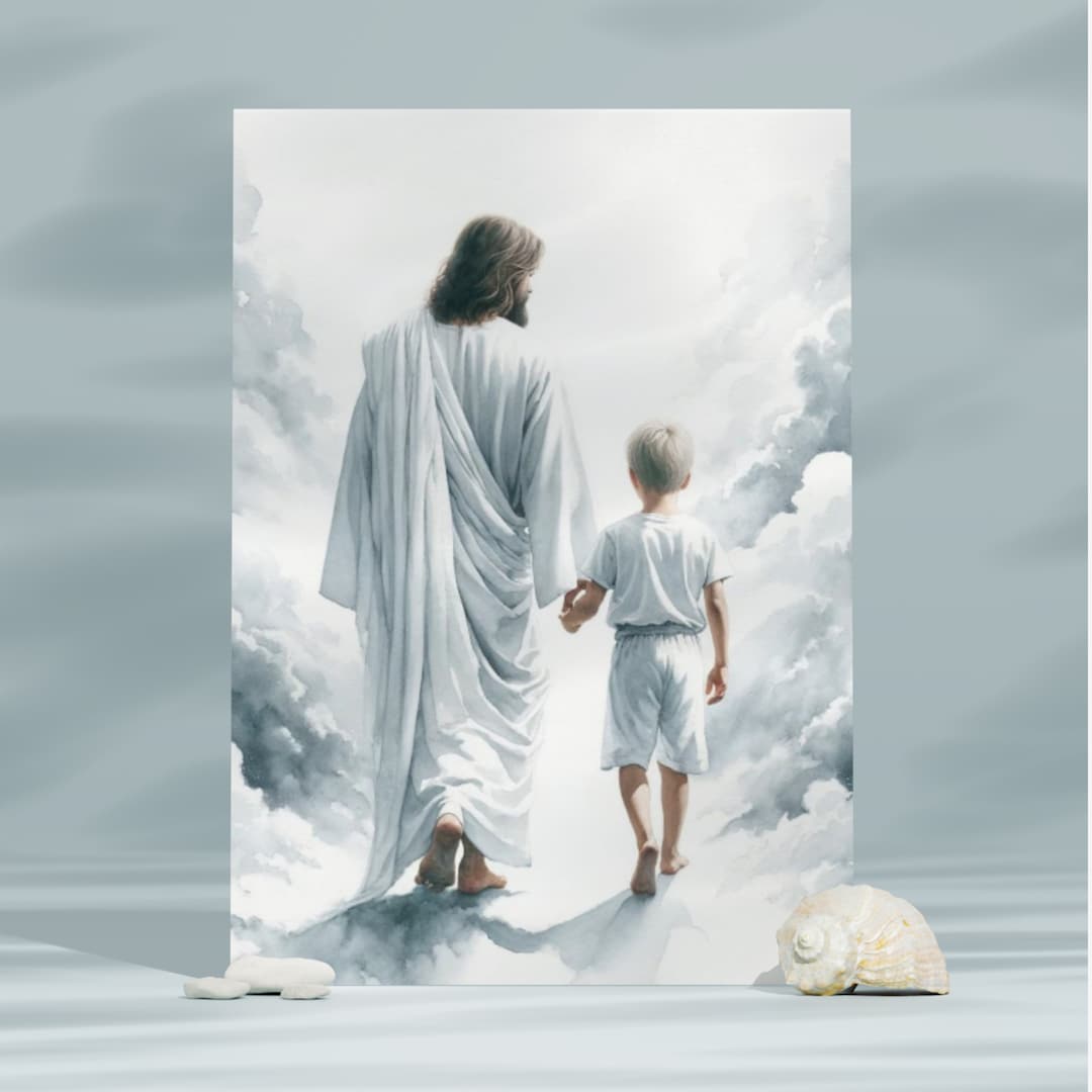 Jesus Holding Hand Print, Jesus With Kid, Jesus With Child, LDS Baptism ...