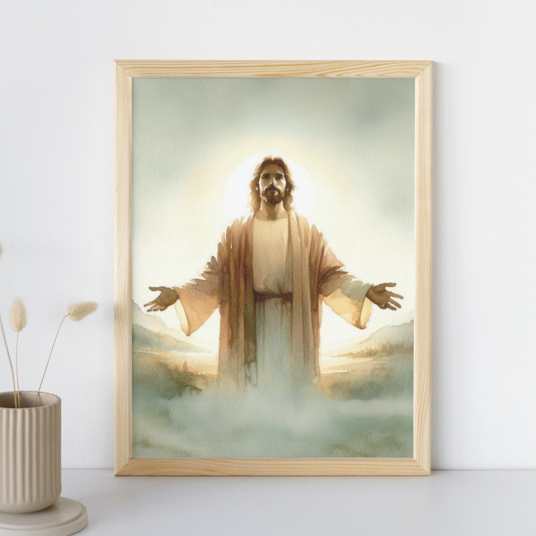 Jesus Christ Hug Embrace Print Watercolor, Jesus Painting, Christian ...