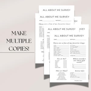 Editable All About Me Survey Printable, Getting to Know You Coworker ...