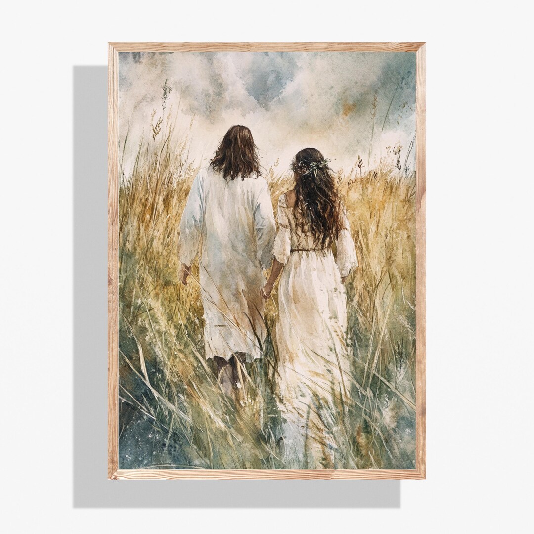 Hand in Hand With Jesus, Jesus and Woman Art Print, LDS Missionary ...