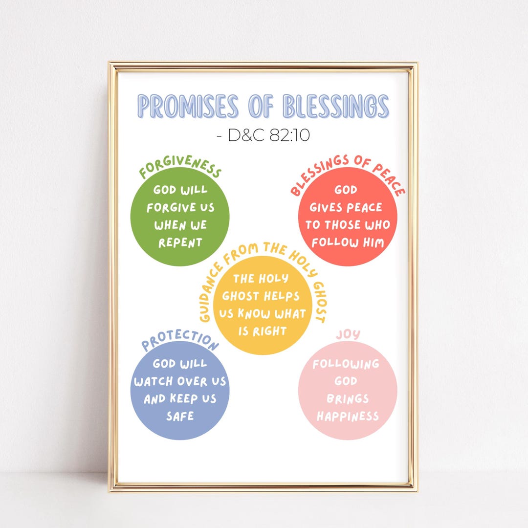 Promises of Blessings D&C 82:10 Wall Art, Kids Christian Bible Verse ...