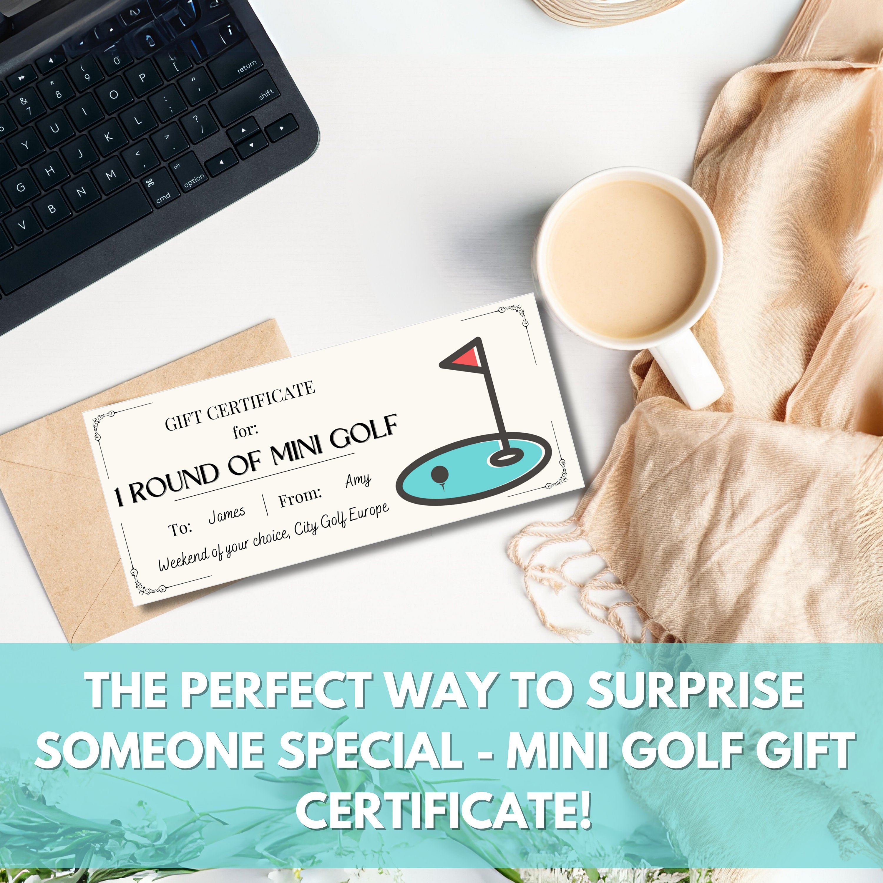 Mini Golf Gift Certificate, Miniature Golf Surprise Gift Voucher ...