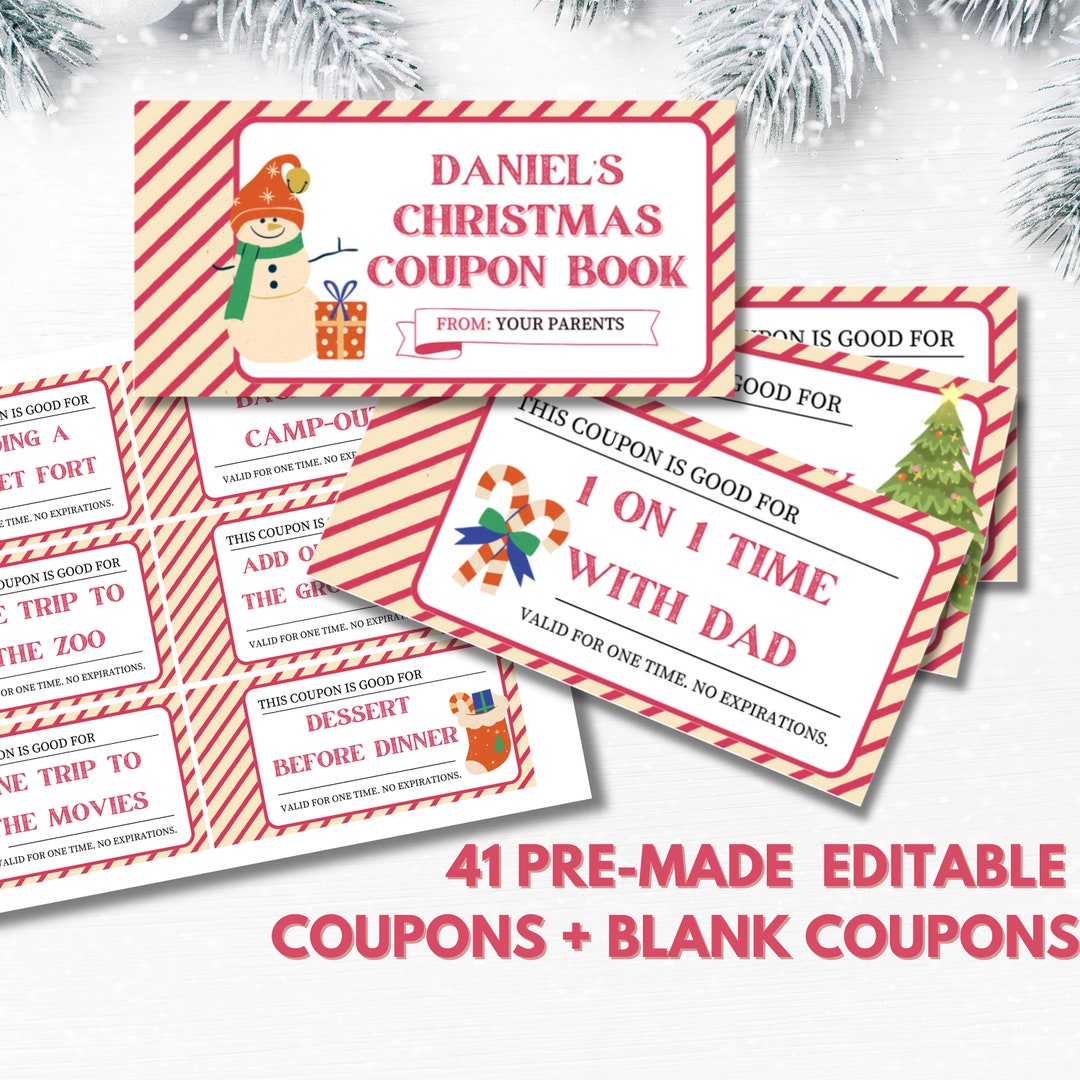 Printable Christmas Coupons for Kids, Stocking Stuffer Ideas Last ...
