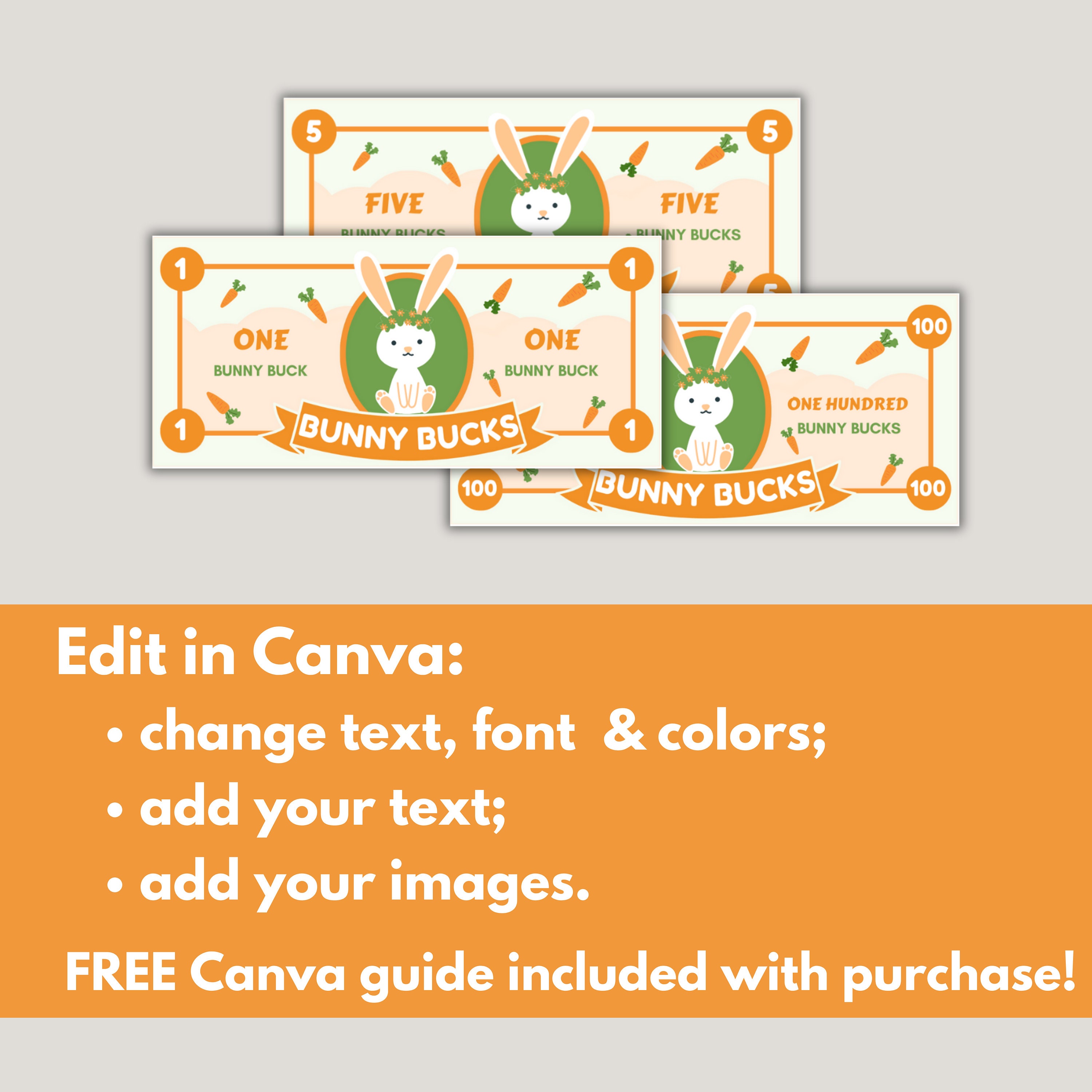 Easter Bunny Bucks Printable Template, Editable Money Reward System for ...