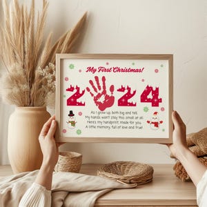 My First Christmas 2024 Handprint Keepsake, Baby Holiday Craft ...