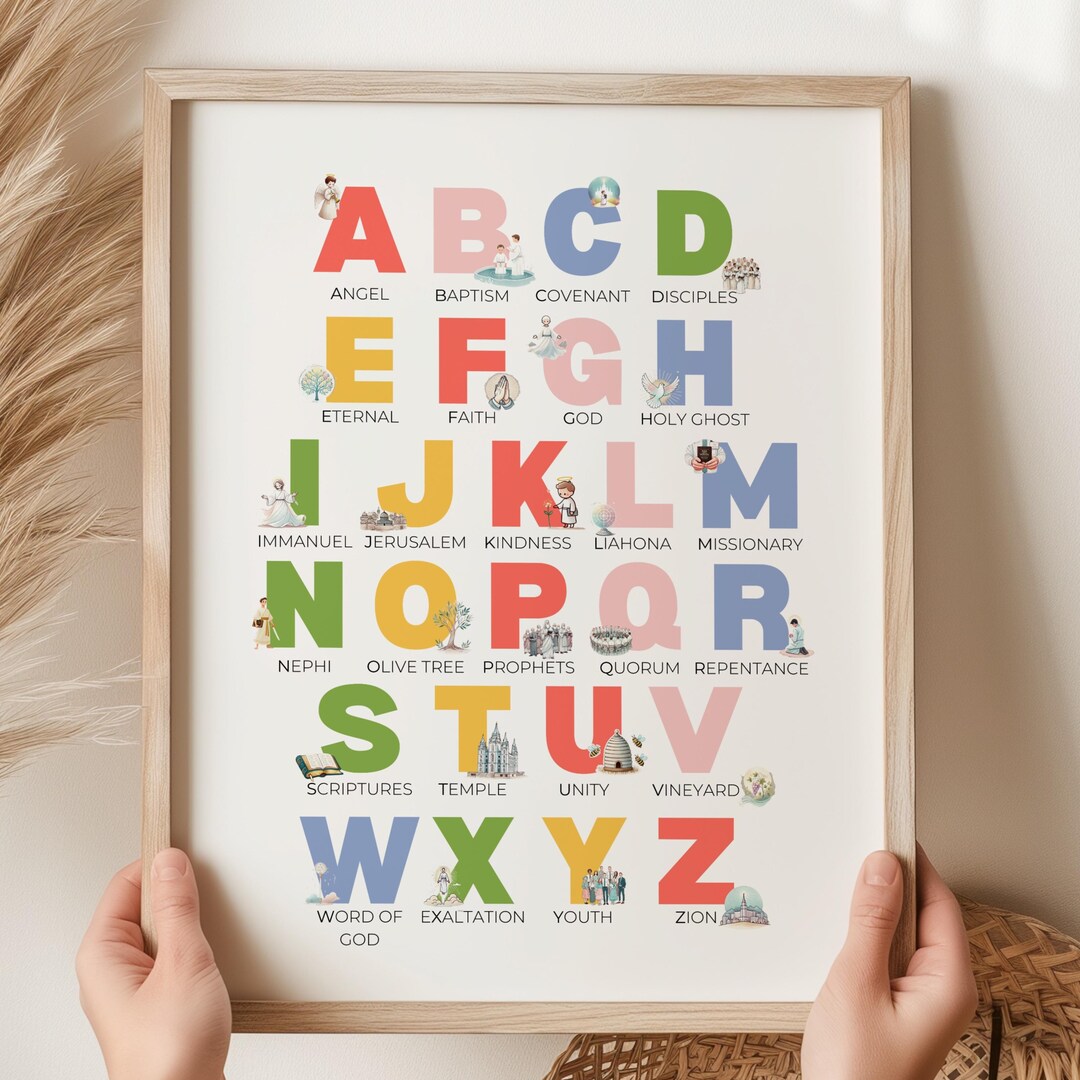 LDS Alphabet Print, Book of Mormon Abcs, Primary Decor, Nursery Wall ...