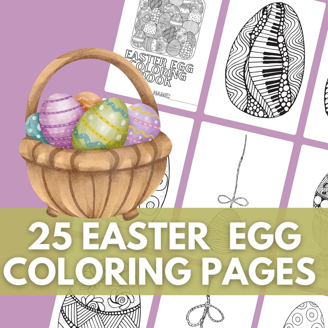Printable PDF Easter Egg Coloring Pages for Toddlers Preschool, Easter ...