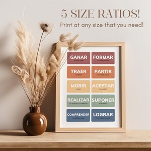 100 Most Used Spanish Verbs Chart With English Translation, Printable ...