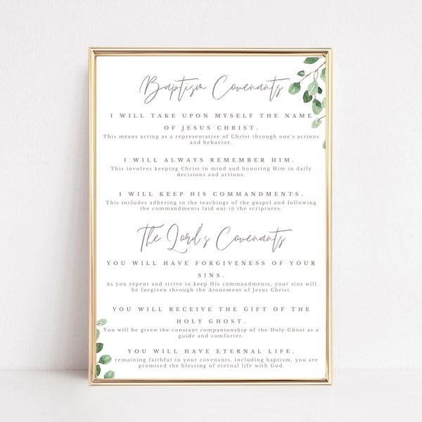Lds Baptismal Covenants Decor - Etsy